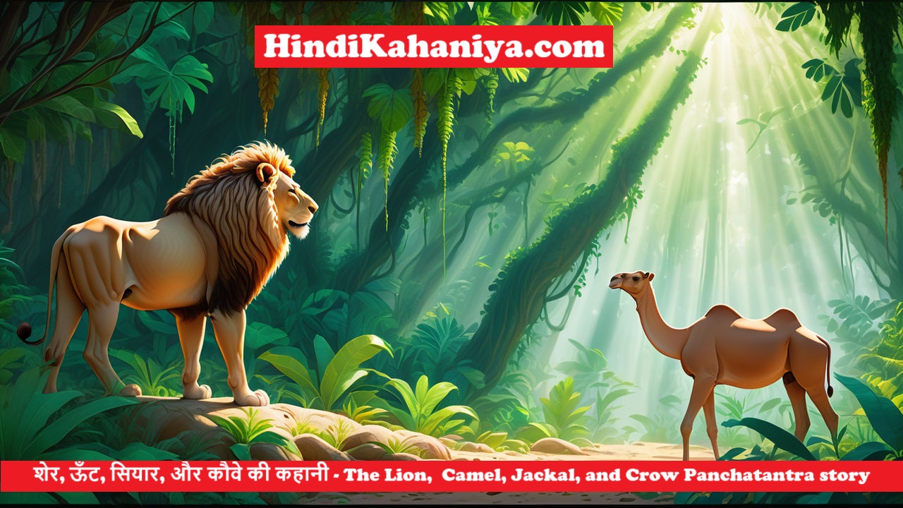 शेर, ऊँट, सियार, और कौवे की कहानी - The Story of the Lion, the Camel ...